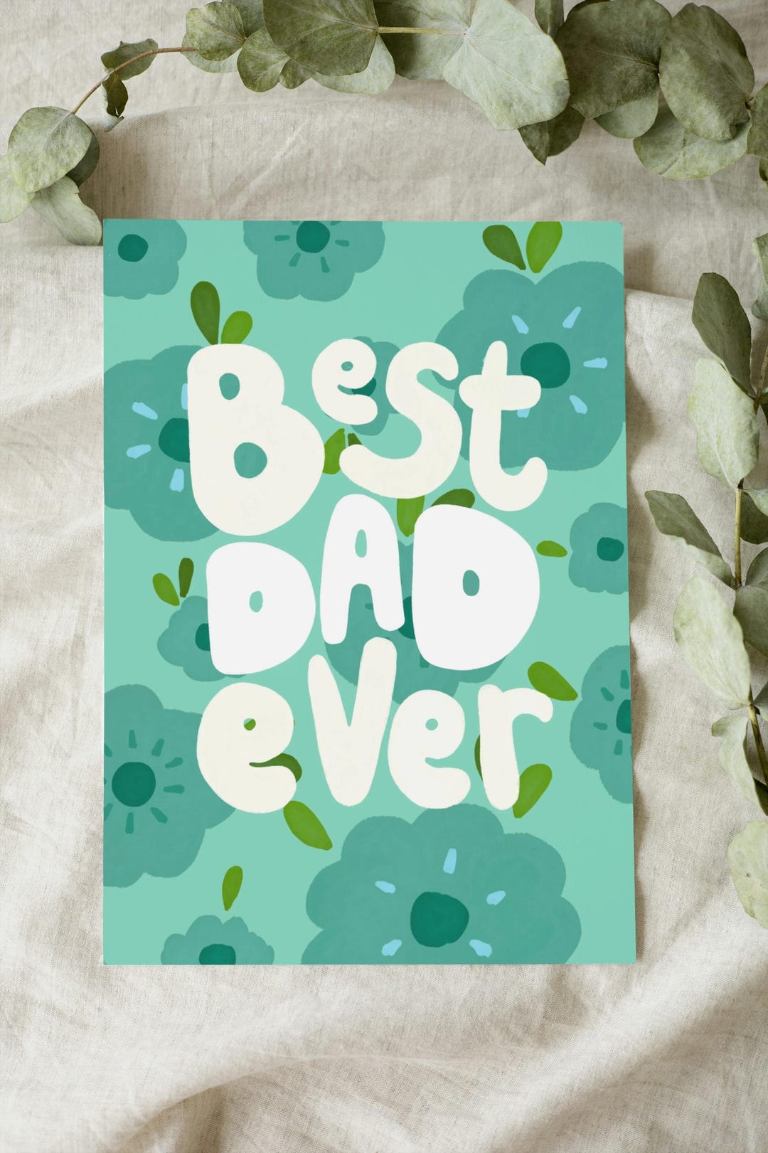 Printable Father’s Day Card - “best Dad Ever” - Simple Digital Greeting ...