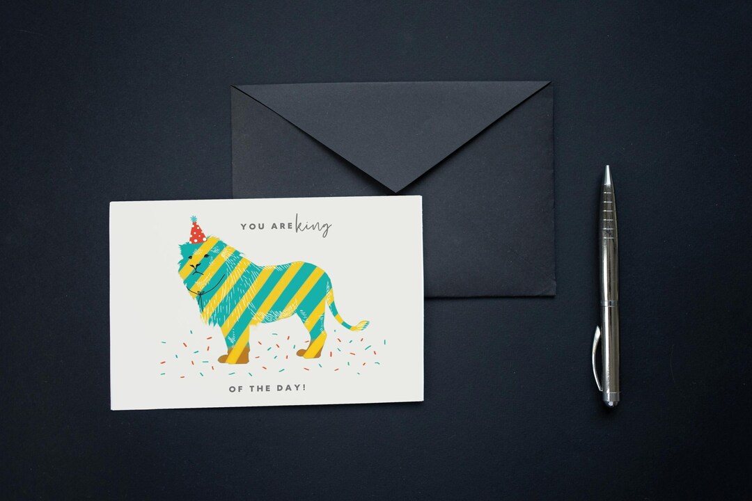 Printable Birthday Card - “king of the Day” - Royal Themed Digital ...