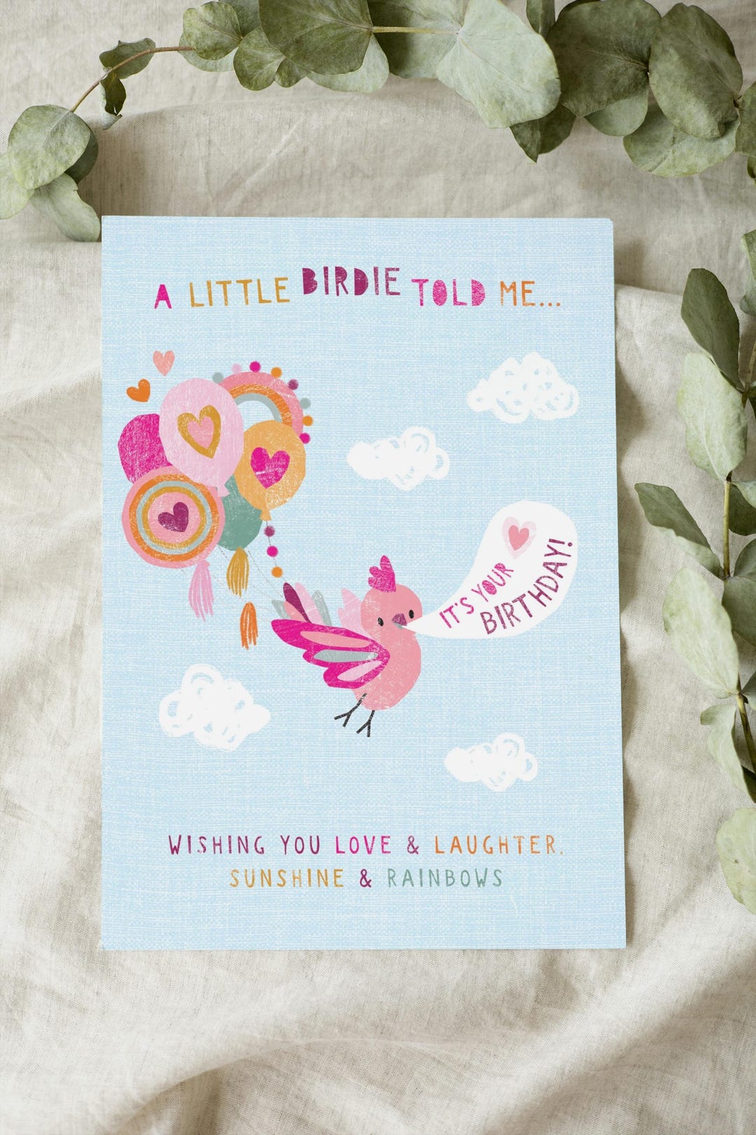 A Little Birdie Told Me Printable Birthday Card | Cute Digital Greeting ...
