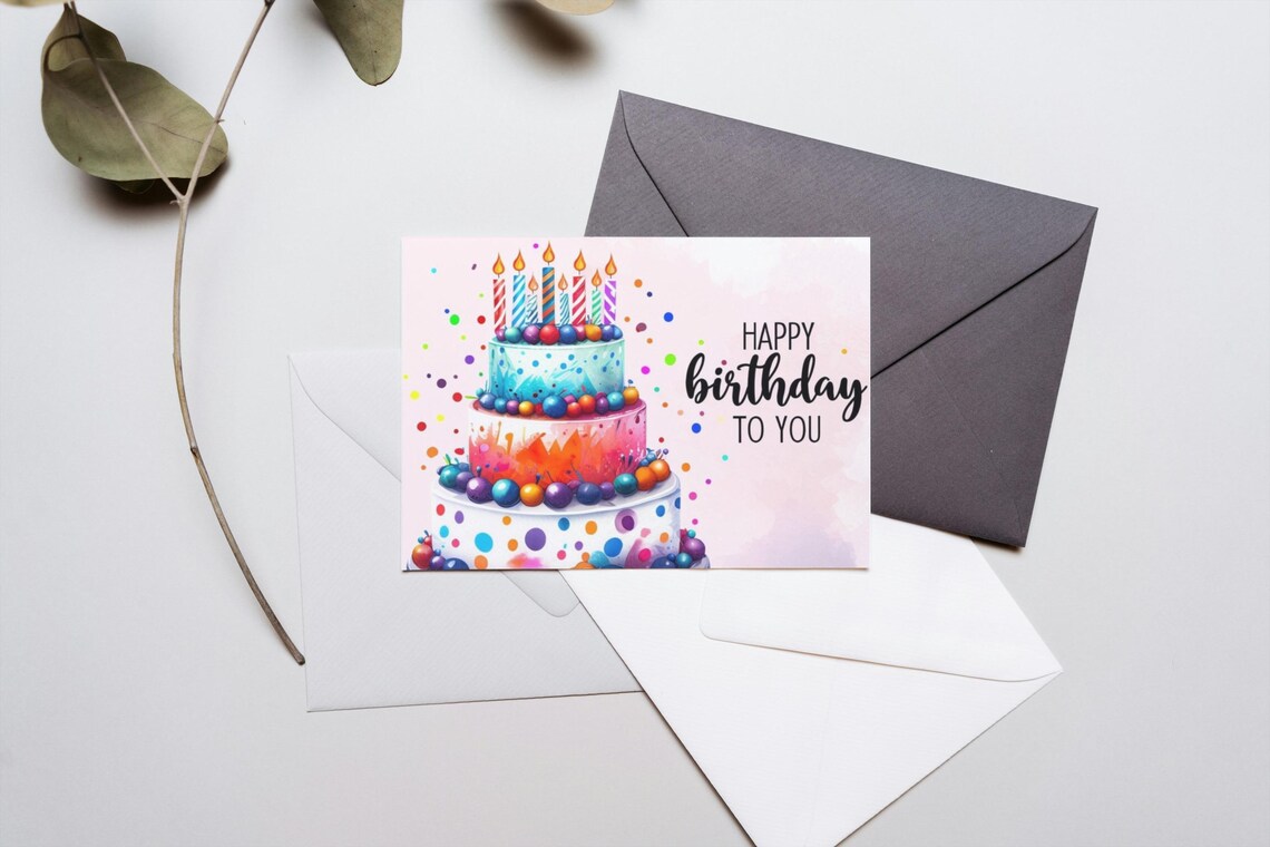 Printable Birthday Cake Card – Fun Digital Greeting, Instant Download ...