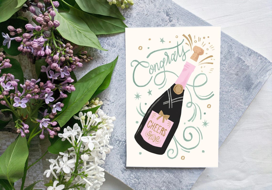 Congrats Cheers Printable Card | Instant Download | Celebration Card ...