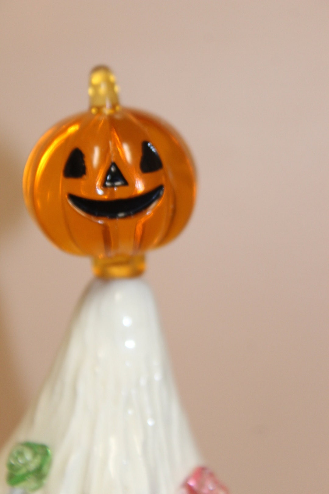 Ceramic Christmas Tree Topper Pumpkin Jack O Lantern Halloween Ceramic ...