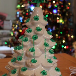 Ceramic Christmas Tree Topper Shamrock Clover Green Ceramic Tree ...