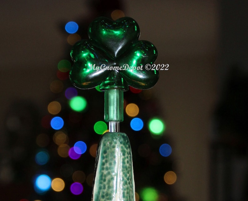 Ceramic Christmas Tree Topper Shamrock Clover Green Ceramic Tree ...
