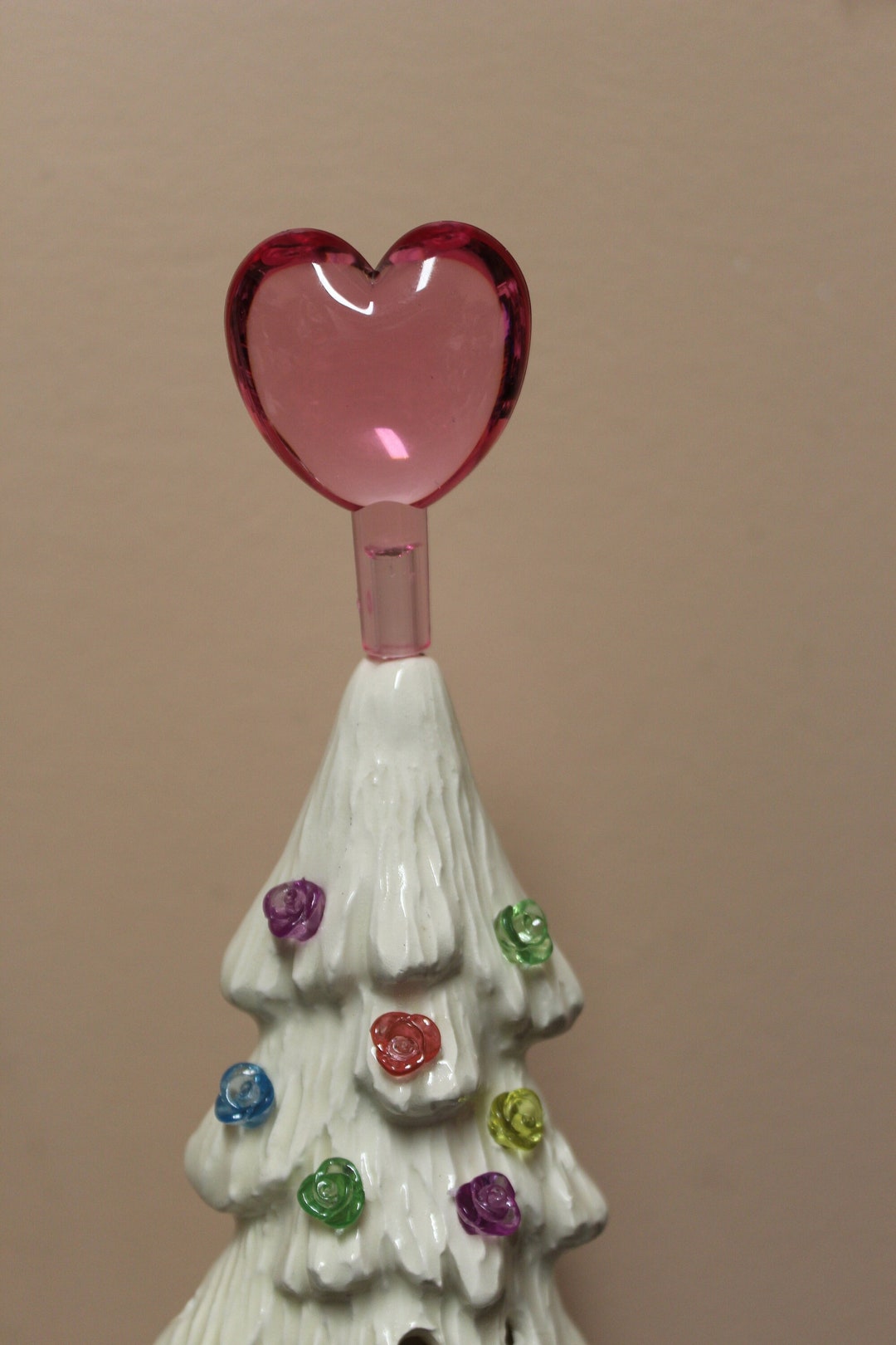 Ceramic Tree Bulbs Pink Huge Heart Topper Valentine's Day Replacement ...