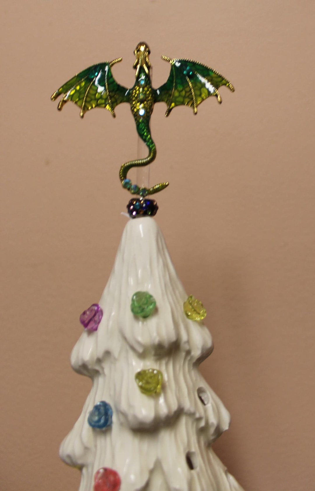 Ceramic Christmas Tree Topper DRAGON Ceramic Tree Decoration - Etsy