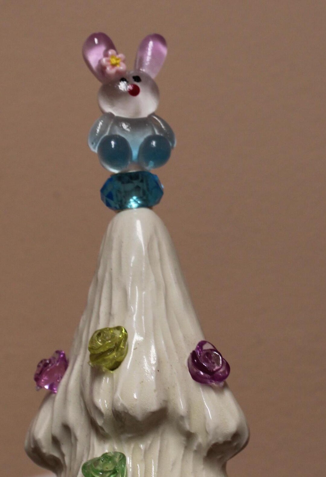 Ceramic Christmas Tree Topper Blue Turquoise Pink Blend Easter Bunny ...