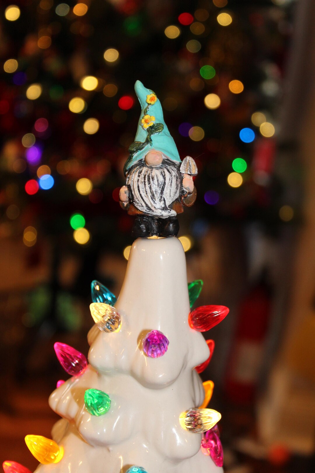 Ceramic Christmas Tree Topper Gnome Topper Ceramic Tree Decoration - Etsy