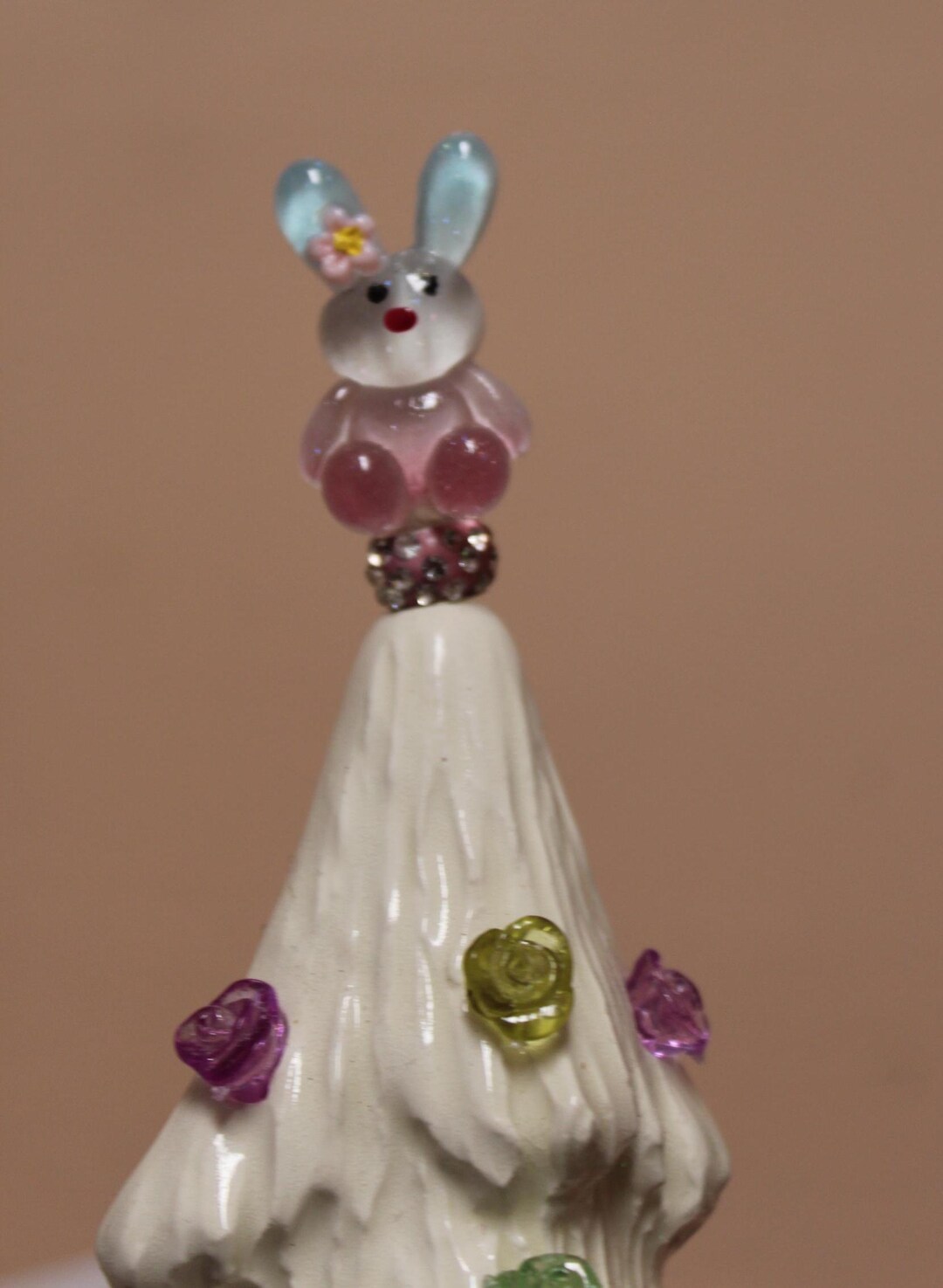 Ceramic Christmas Tree Topper Pink and Blue Blend Easter Bunny Rabbit ...