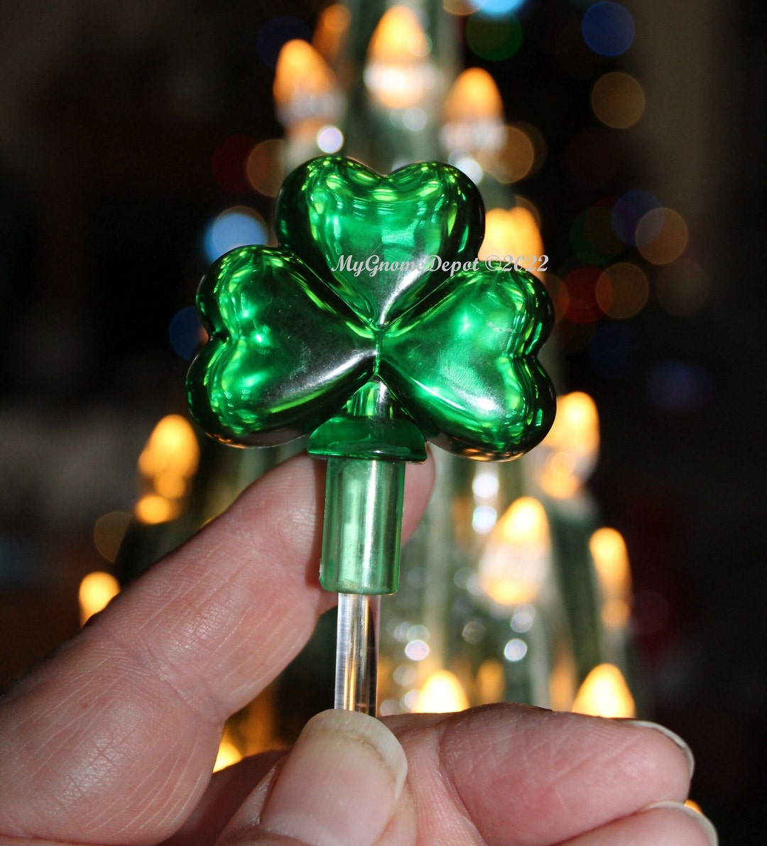 Ceramic Christmas Tree Topper Shamrock Clover Green Ceramic Tree ...