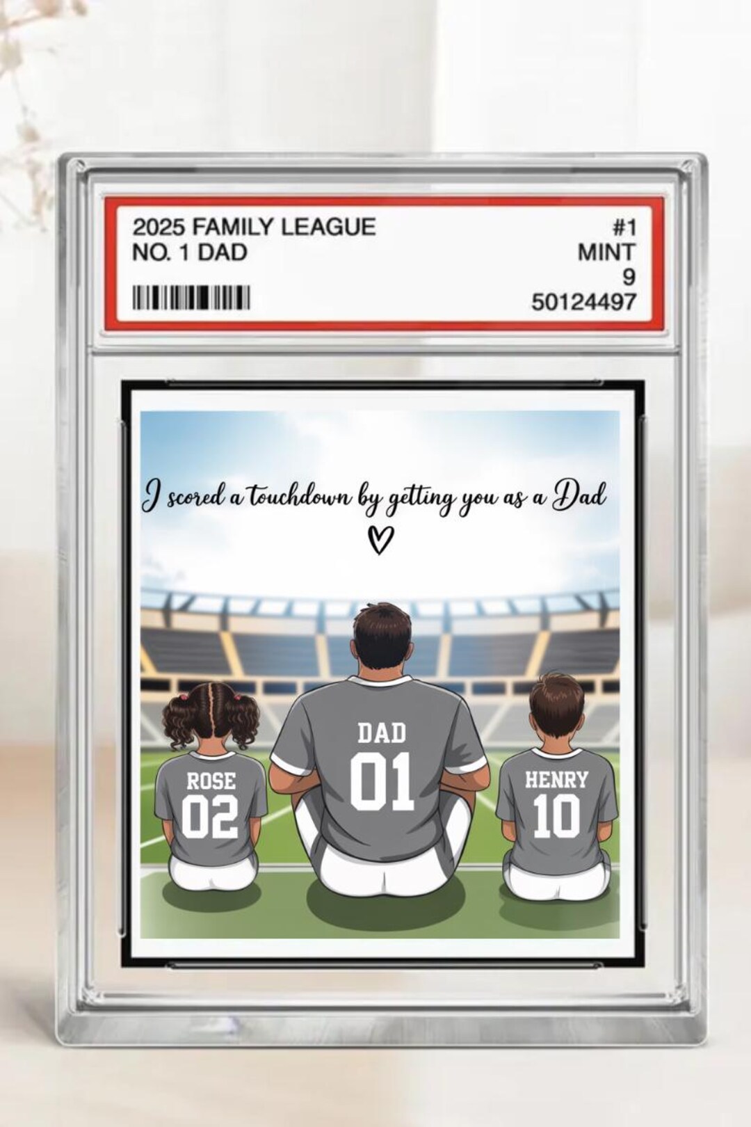 Dad Football Personalized Trading Card Acrylic Block Plaque, Family ...