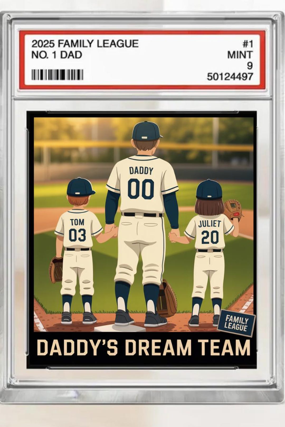 Personalized Baseball Family Trading Card Acrylic Block Plaque, Custom ...