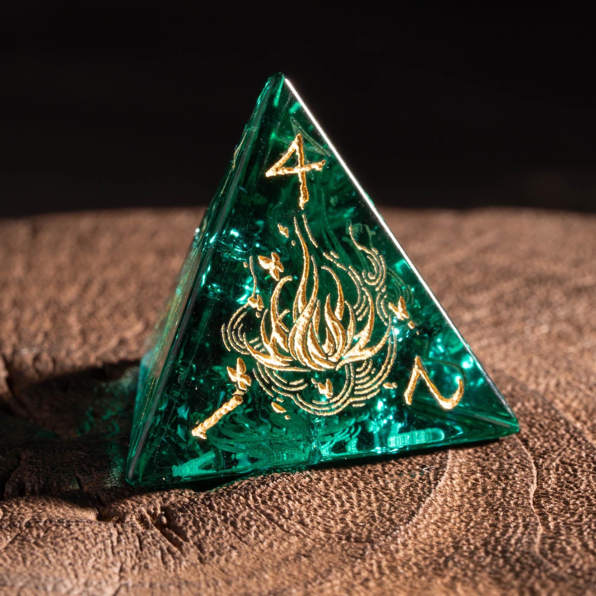 Emerald Glass Dice Set: Elden Ring Inspired Polyhedral DND Dice - Etsy