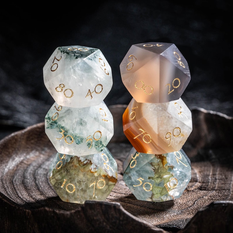 Agate Chalcedony to Quartz Transition Zone Dice Set: Polyhedral DND ...