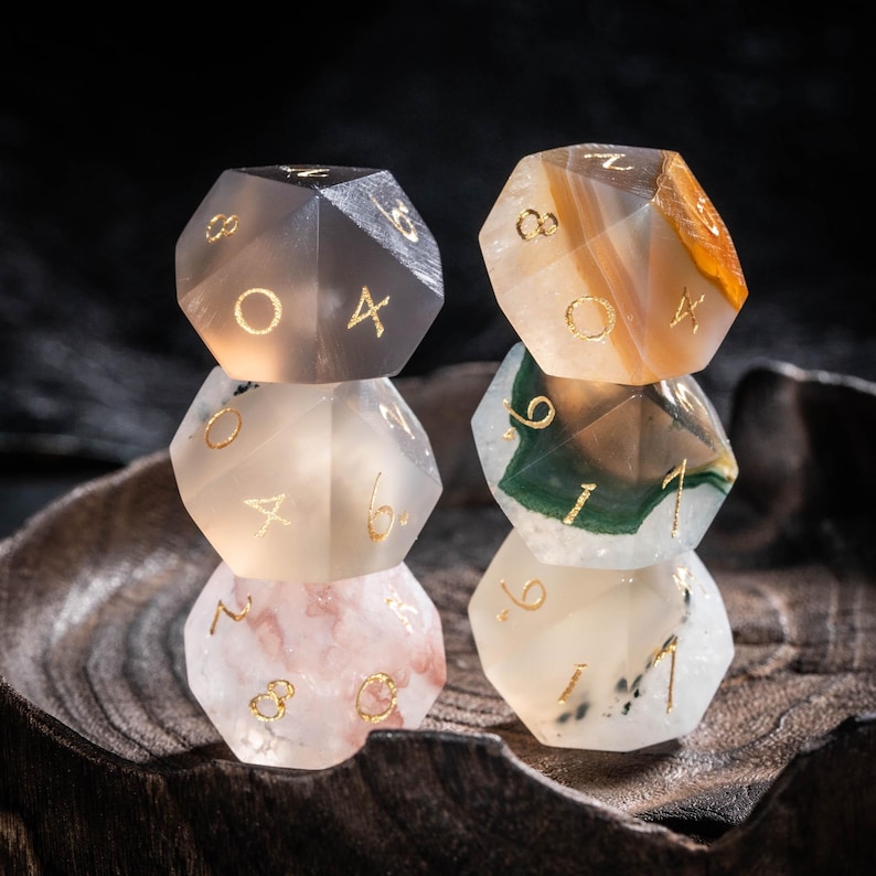 Agate Chalcedony to Quartz Transition Zone Dice Set: Polyhedral DND ...