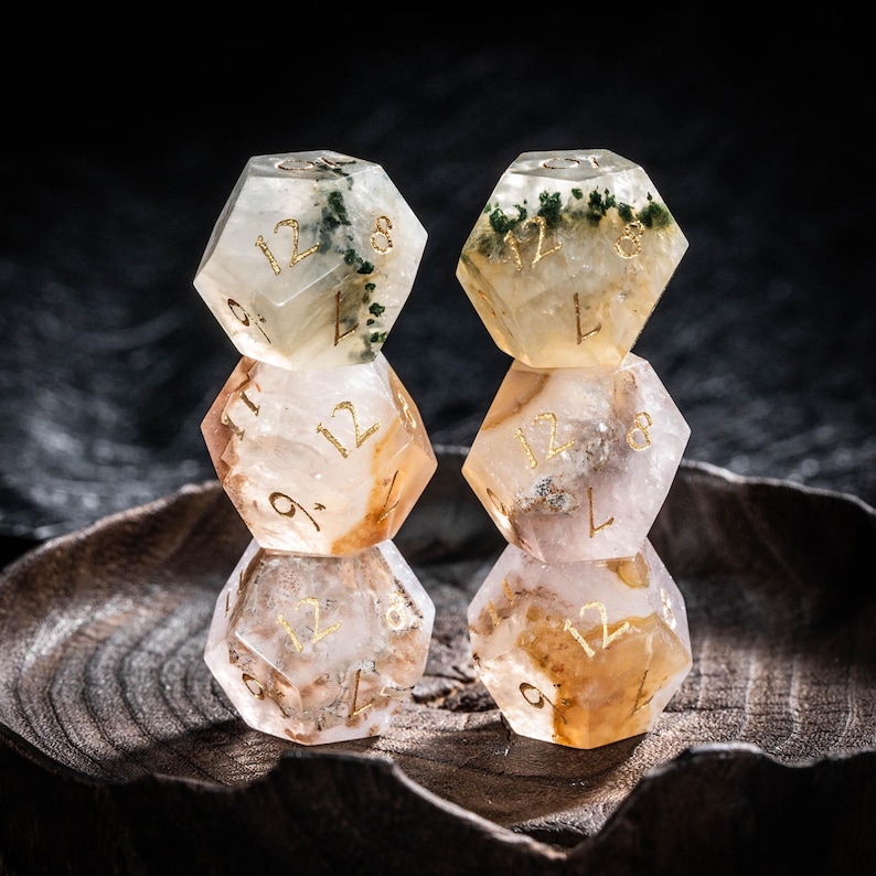 Agate Chalcedony to Quartz Transition Zone Dice Set: Polyhedral DND ...