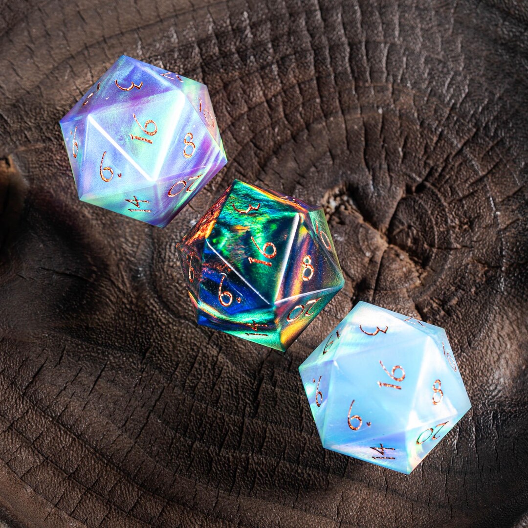 Handmade Aurora Opal D6/D20 Dice – Sharp Edge TTRPG - Etsy