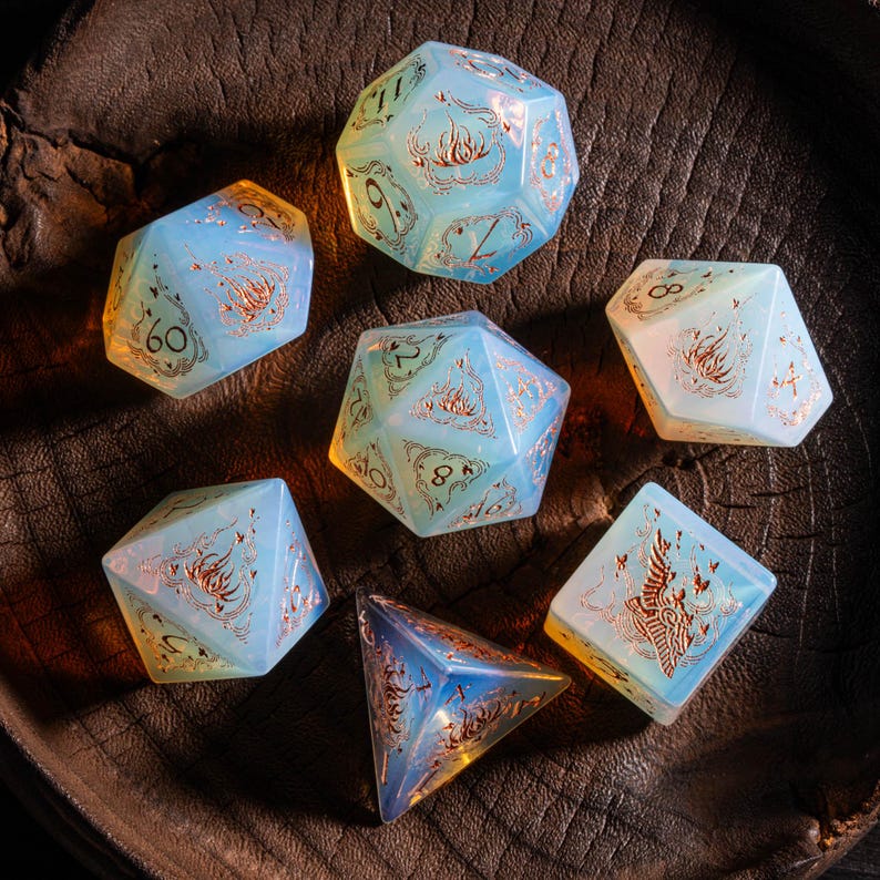 Opalite Glass Dice Set: Elden Ring Malenia Inspired DND Dice - Etsy Canada