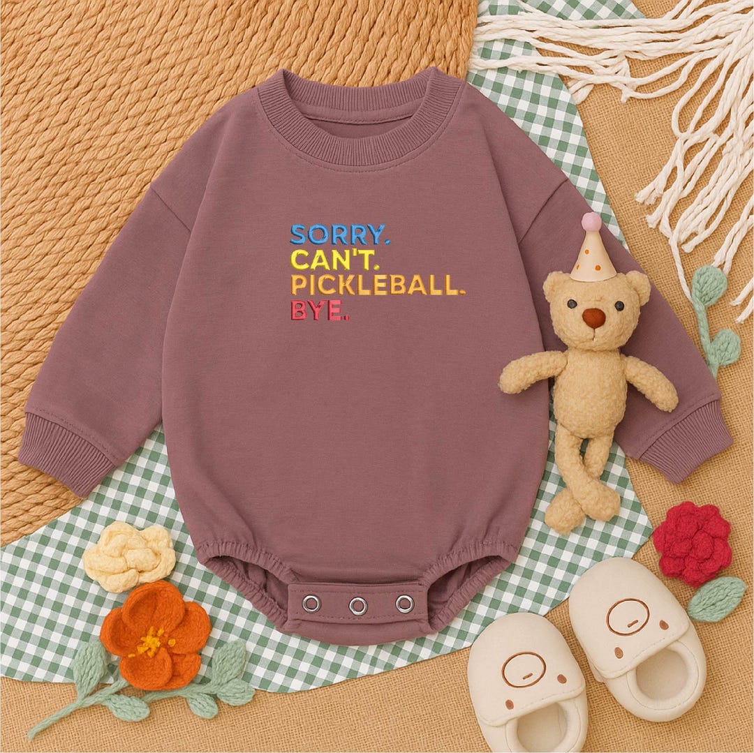 Funny Pickleball Baby Bodysuit: Embroidered Cotton Romper - Etsy
