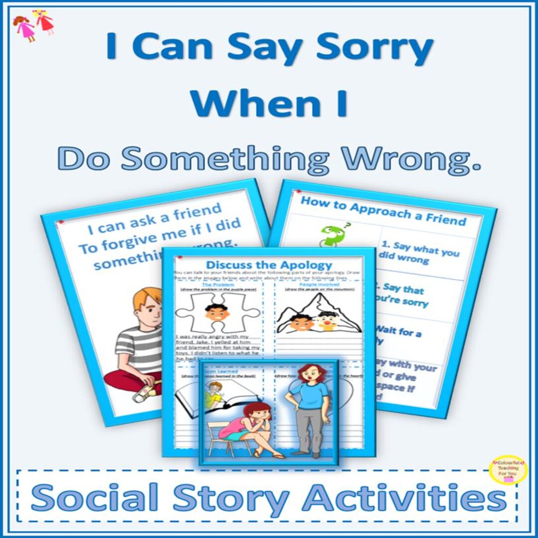 Apology Friendship Activity Printable I'm Sorry Posters Role Play Game ...