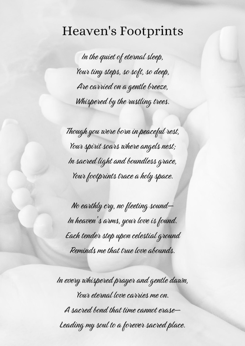 Baby Loss Poem Print | Angel Baby Memorial | Spiritual Remembrance Gift ...