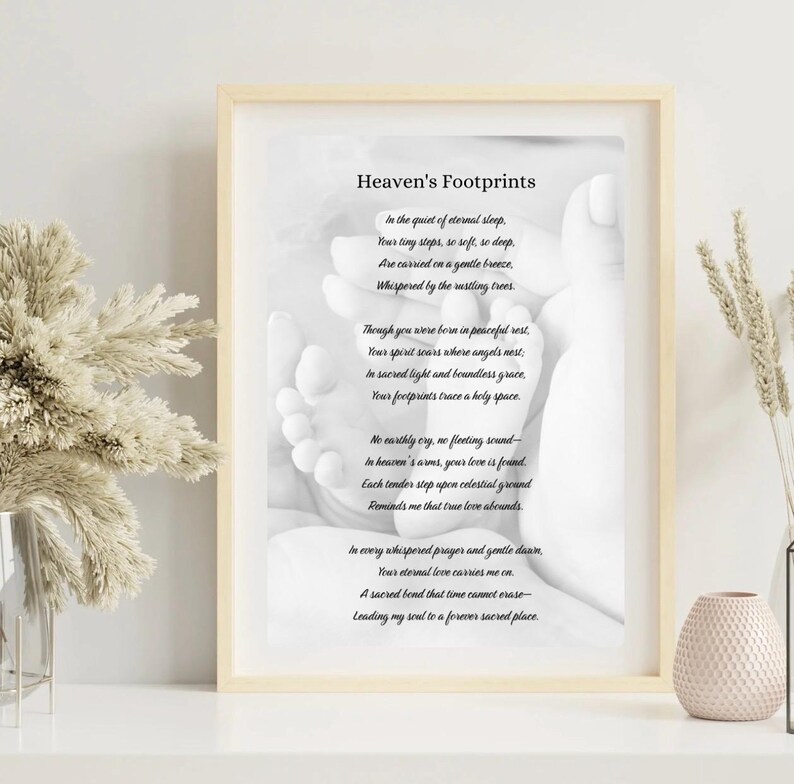 Baby Loss Poem Print | Angel Baby Memorial | Spiritual Remembrance Gift ...