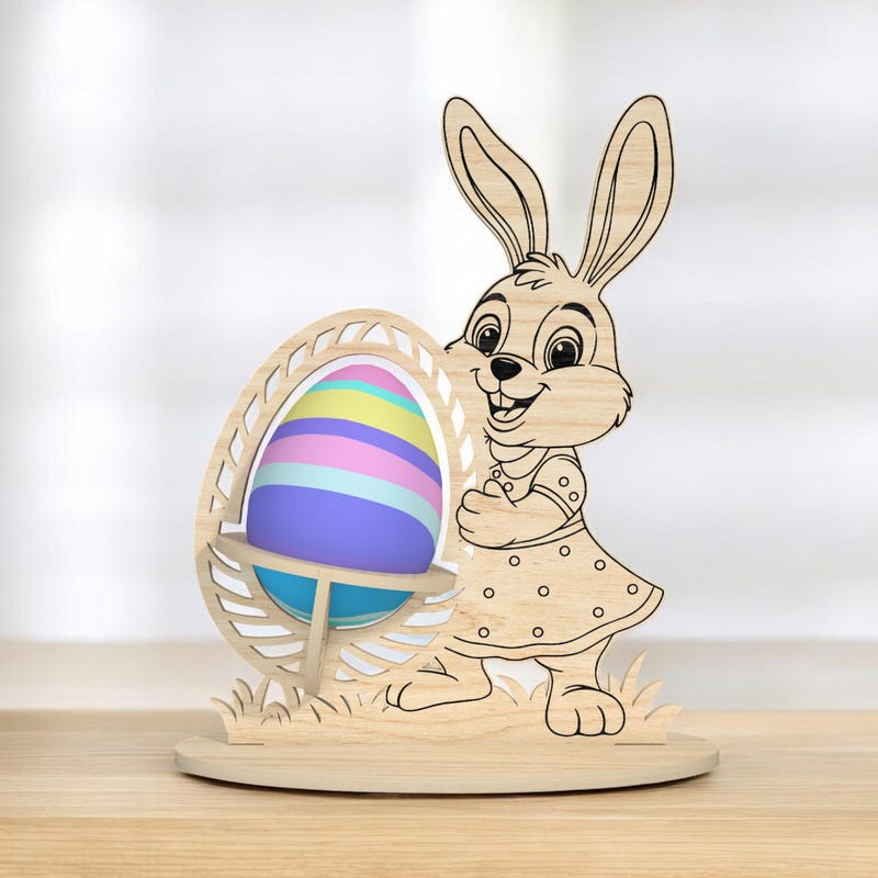 Wooden Rabbit With Dress - Etsy