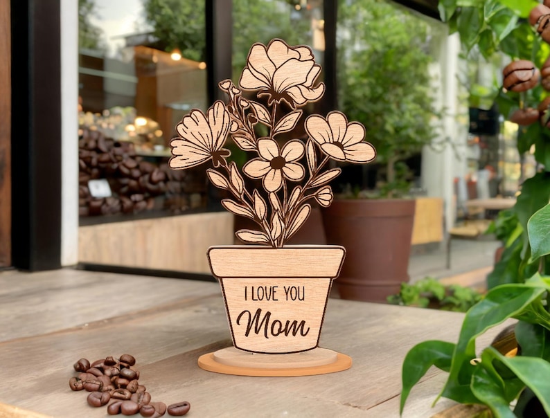 Standing Pot Flowers for Mom,flower Holder Svg,wood Bouquet Svg,florals ...