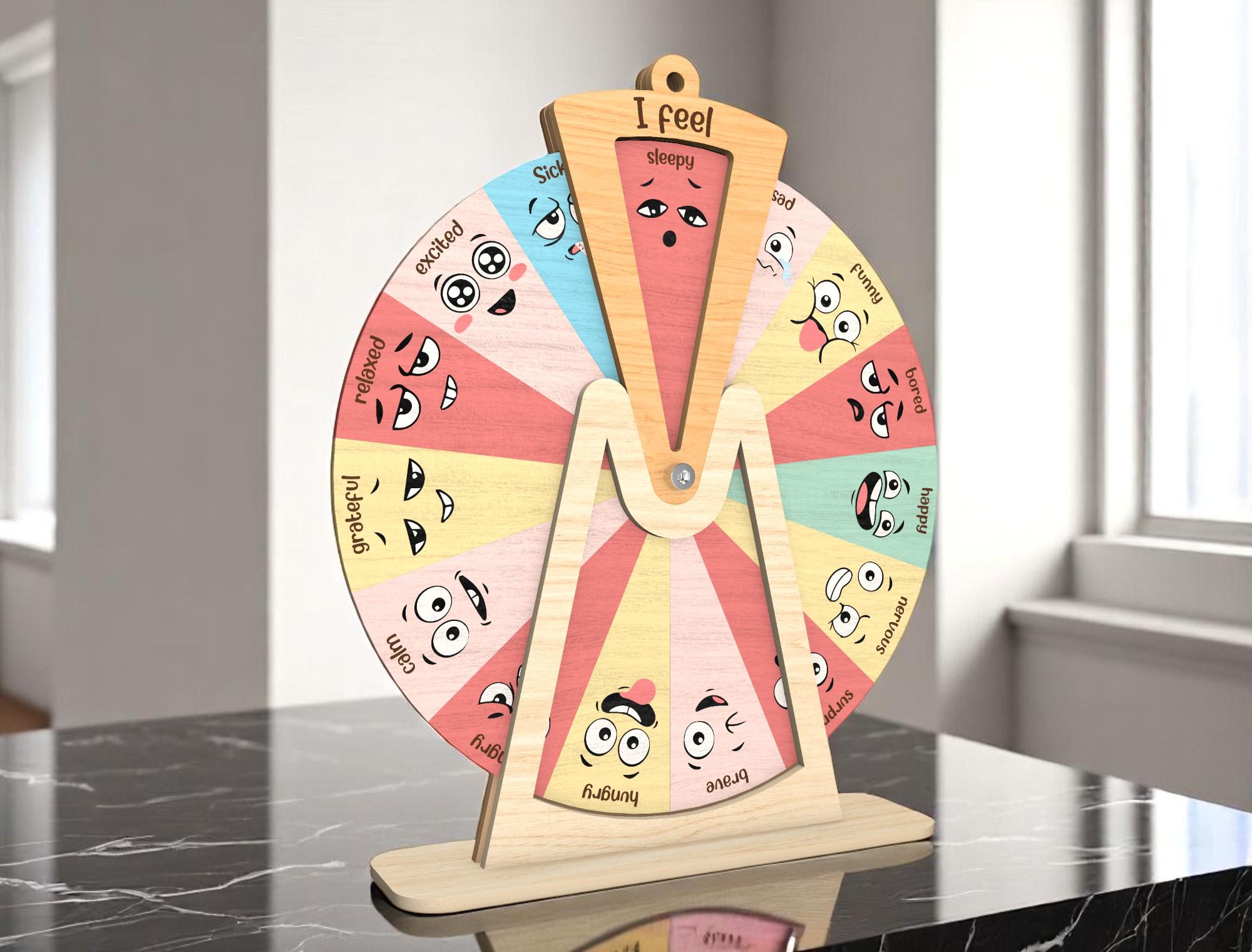 Laser Cut Feelings Wheel Emotion Board SVG , Kids Emotion Spinner ...