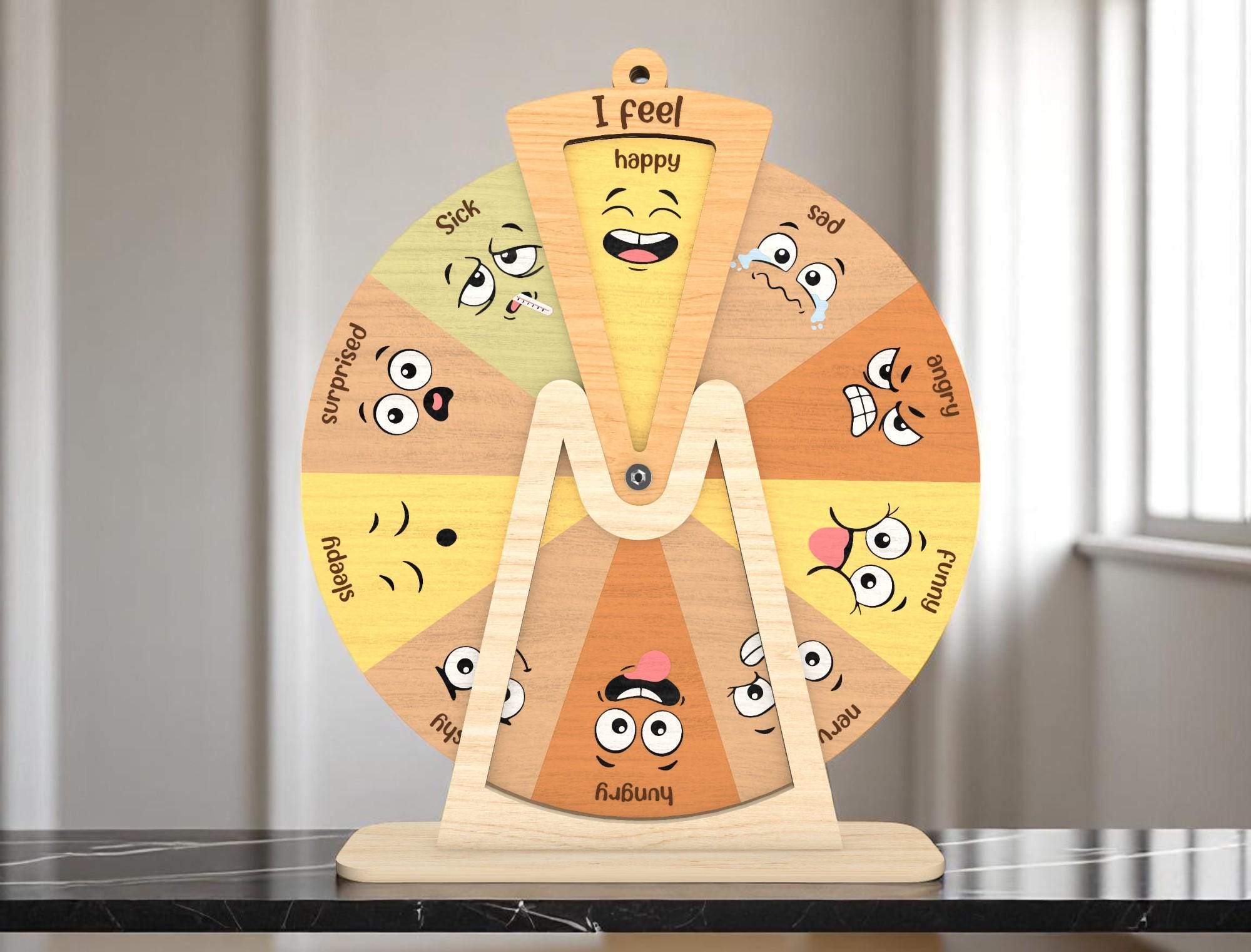 Laser Cut Feelings Wheel Emotion Board SVG , Kids Emotion Spinner ...