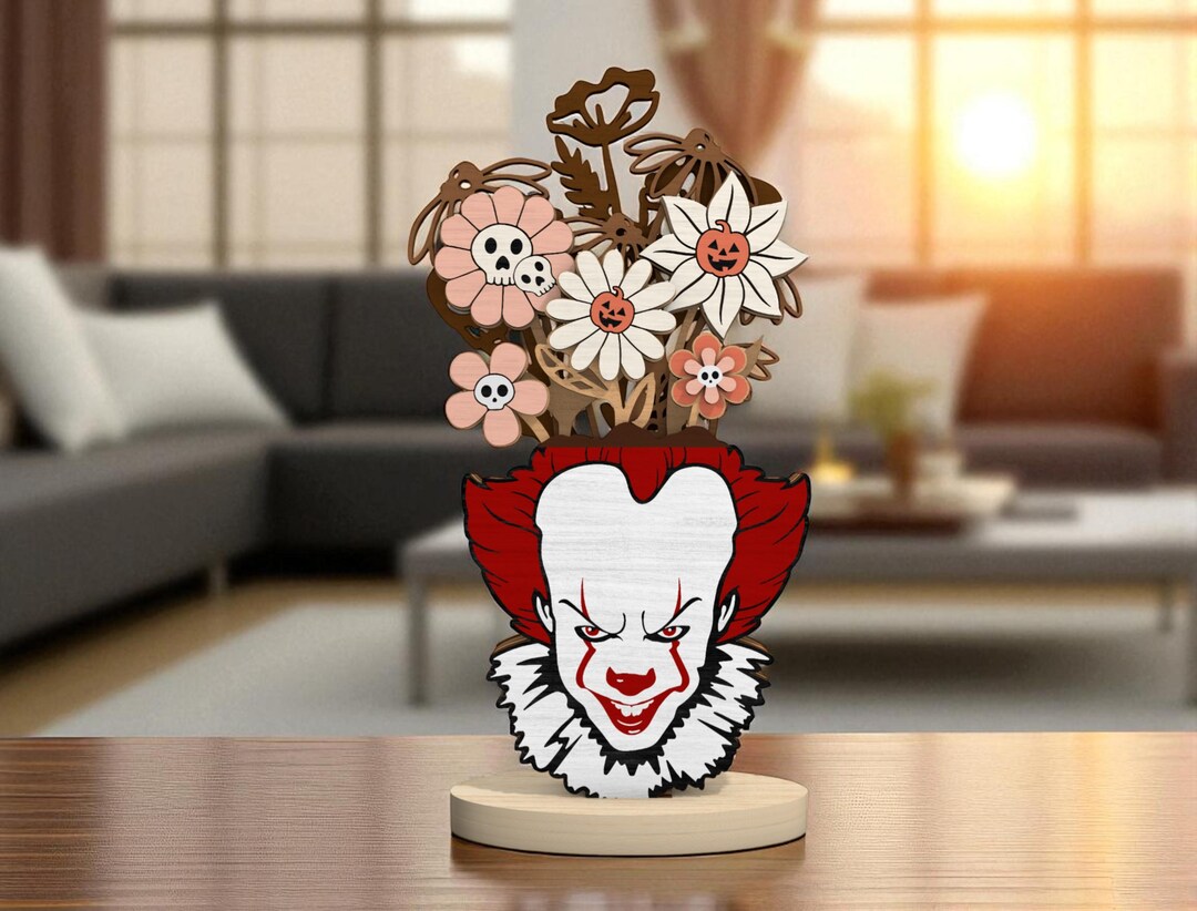 Multilayer Pennywise Horror Flower Bouquet Halloween Digital Laser Cut ...