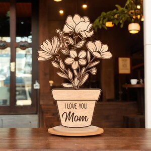 Standing Pot Flowers for Mom,flower Holder Svg,wood Bouquet Svg,florals ...