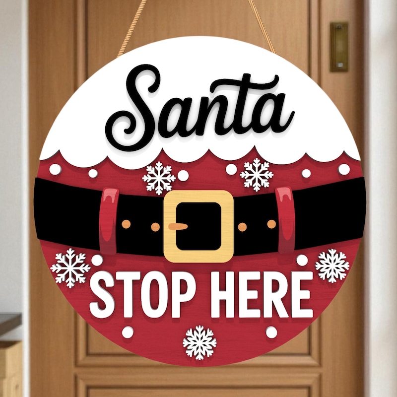 Santa Welcome Porch Sign - Etsy