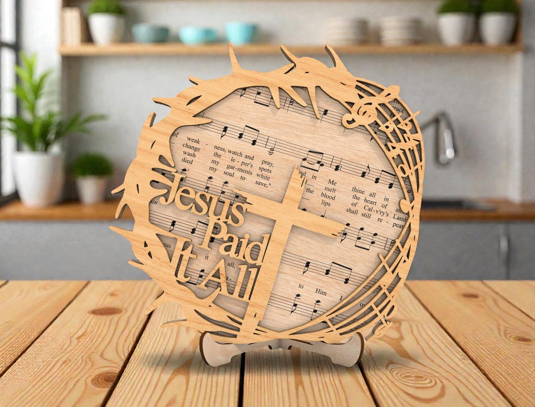 Jesus Paid It All SVG, Hymn Sheet Music, Crown of Thorns, 3D Layered ...