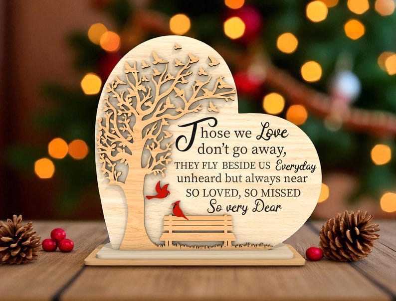 Sympathy Gift Laser Cut File,in Loving Memory Cardinal Sign Svg, Family ...