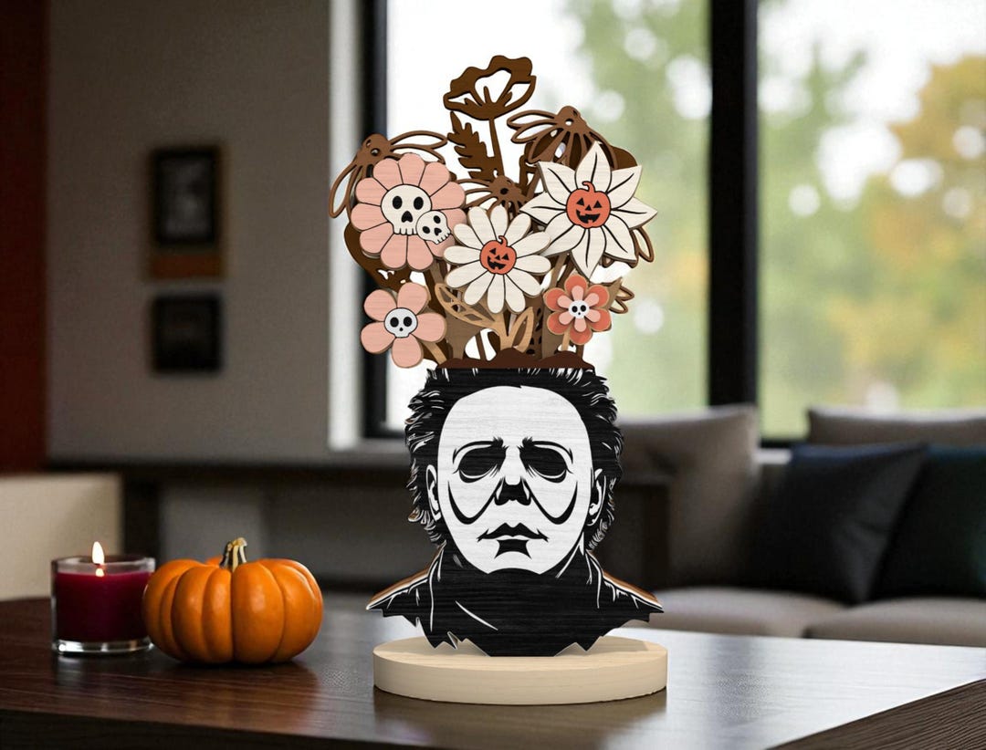 Multilayer Michael Myers Horror Flower Bouquet Halloween Digital Laser ...