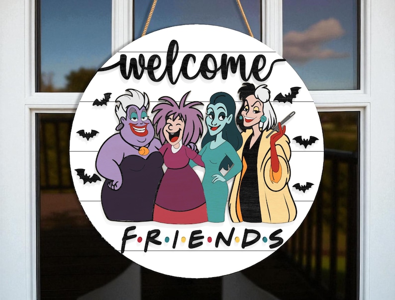 Villains Friends Laser Cut Welcome Sign SVG , Layered 3D Door Hanger ...