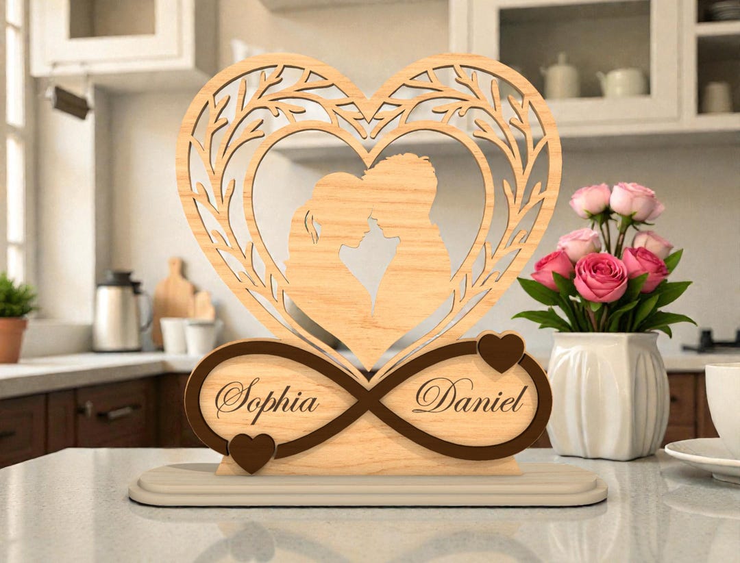Infinity Heart Couple Sign SVG, Personalized Wedding Gift Laser Cut ...