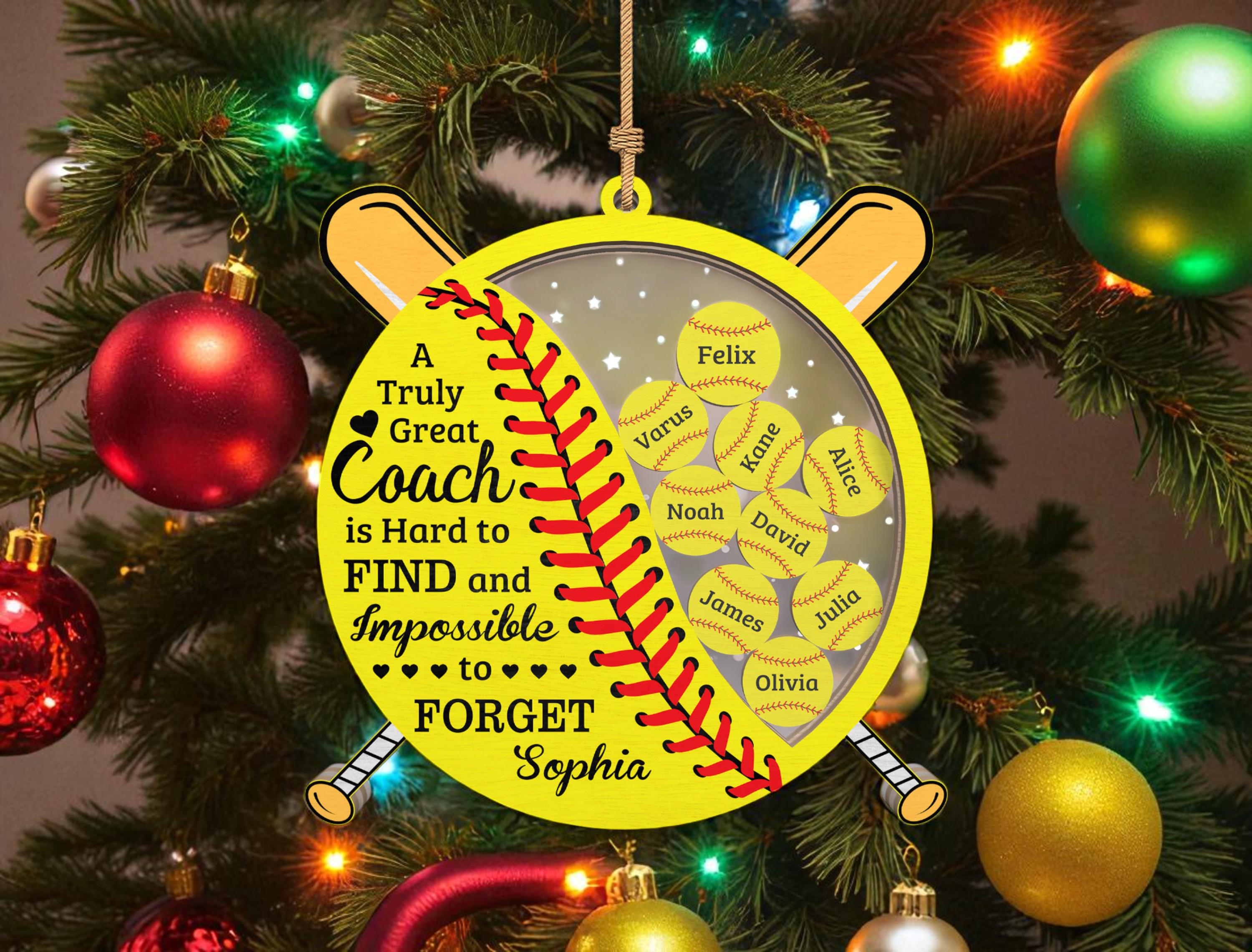 Baseball Coach Ornament SVG , Personalized Team Gift , Laser Cut File ...