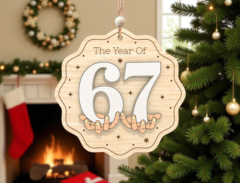 The Year of 67 Ornament Laser Cut File Svg,number Ornament Laser Cut ...