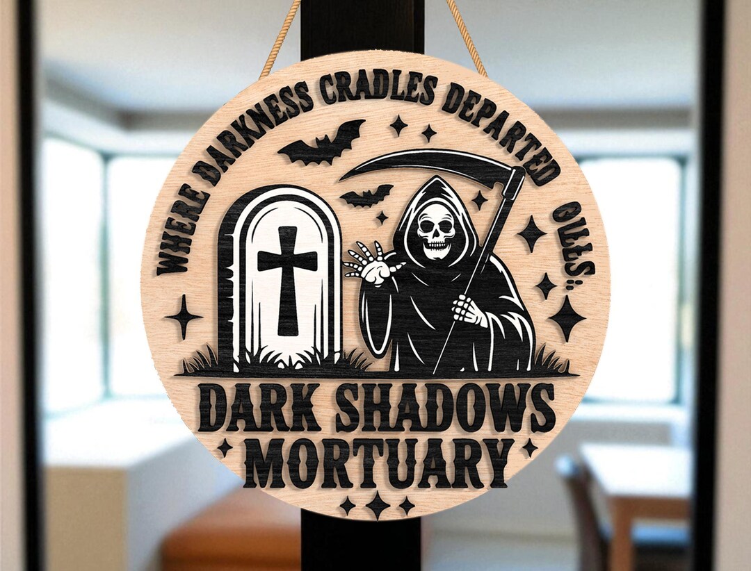 Dark Shadows Mortuary SVG, Grim Reaper Halloween Sign, Creepy Graveyard ...