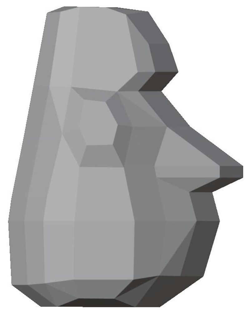 Printable Paper Model of Moai 3D Folding DIY Template. - Etsy