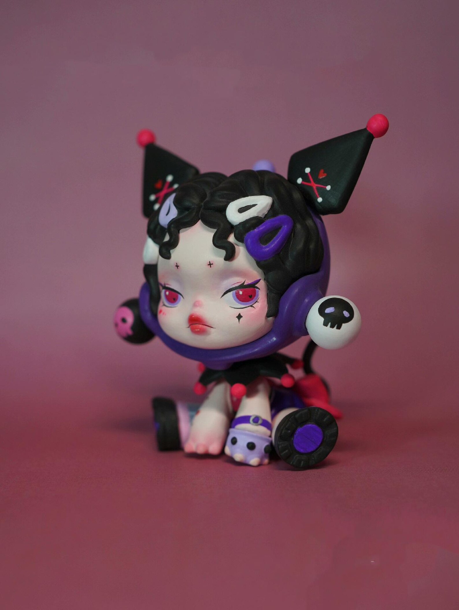 One off Handmade Skullpanda to Kuro, Hand Painted and Sculpted Figure ...