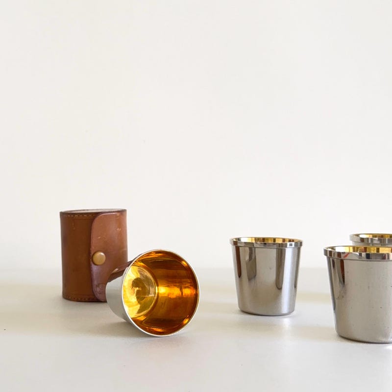 Vintage Travel Flask Set - Etsy