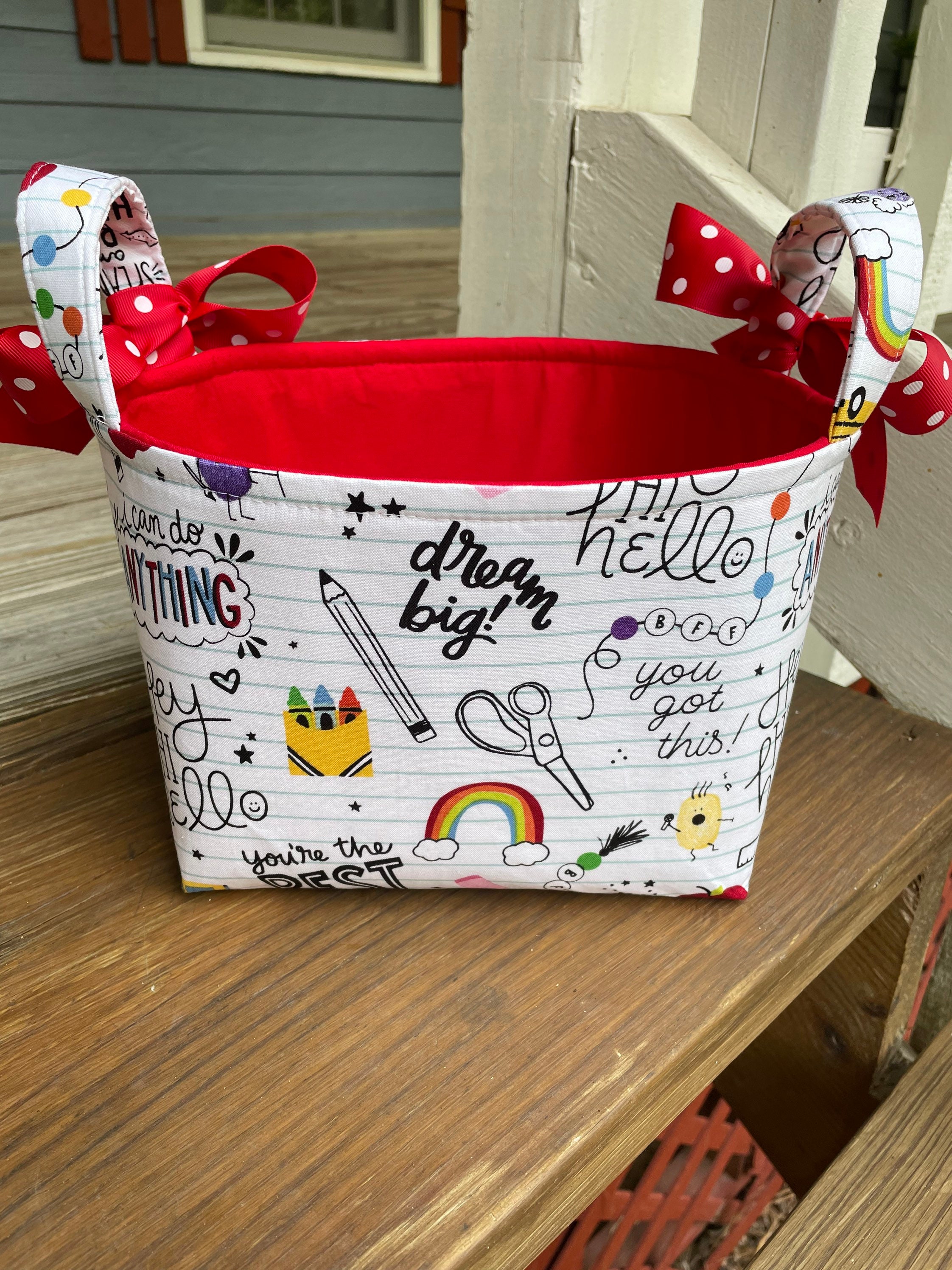 Teacher Room Teacher Gift Back to School Organizer Bin Storage Fabric ...