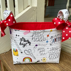 Teacher Room Teacher Gift Back to School Organizer Bin Storage Fabric ...