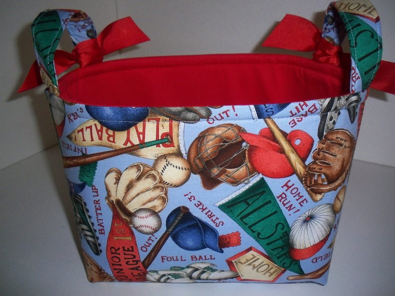 Baseball Play Ball Organizer Bin / Fabric Basket / Gift Bag / | Etsy
