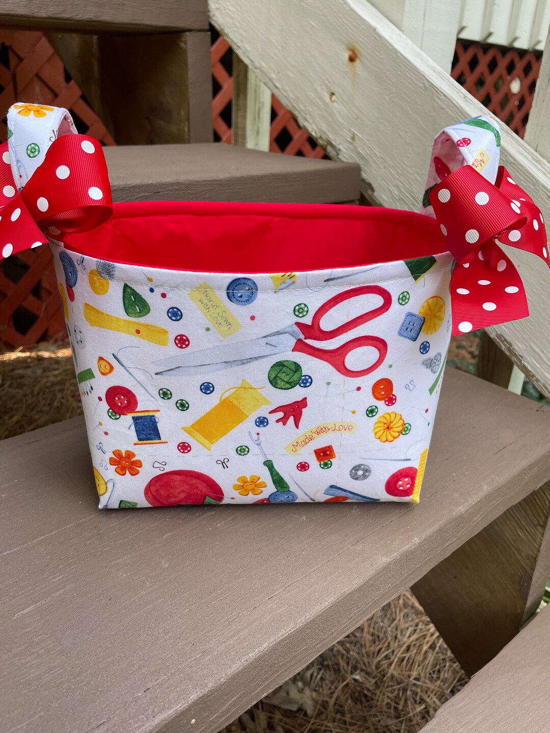 Sewing Machine Sewing Notions Quilting Fabric Basket Organizer Bin ...