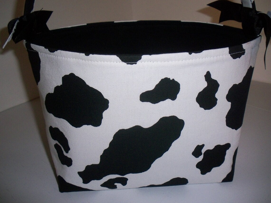 So Stinkin Cute Cow Animal Print Fabric Basket - Etsy