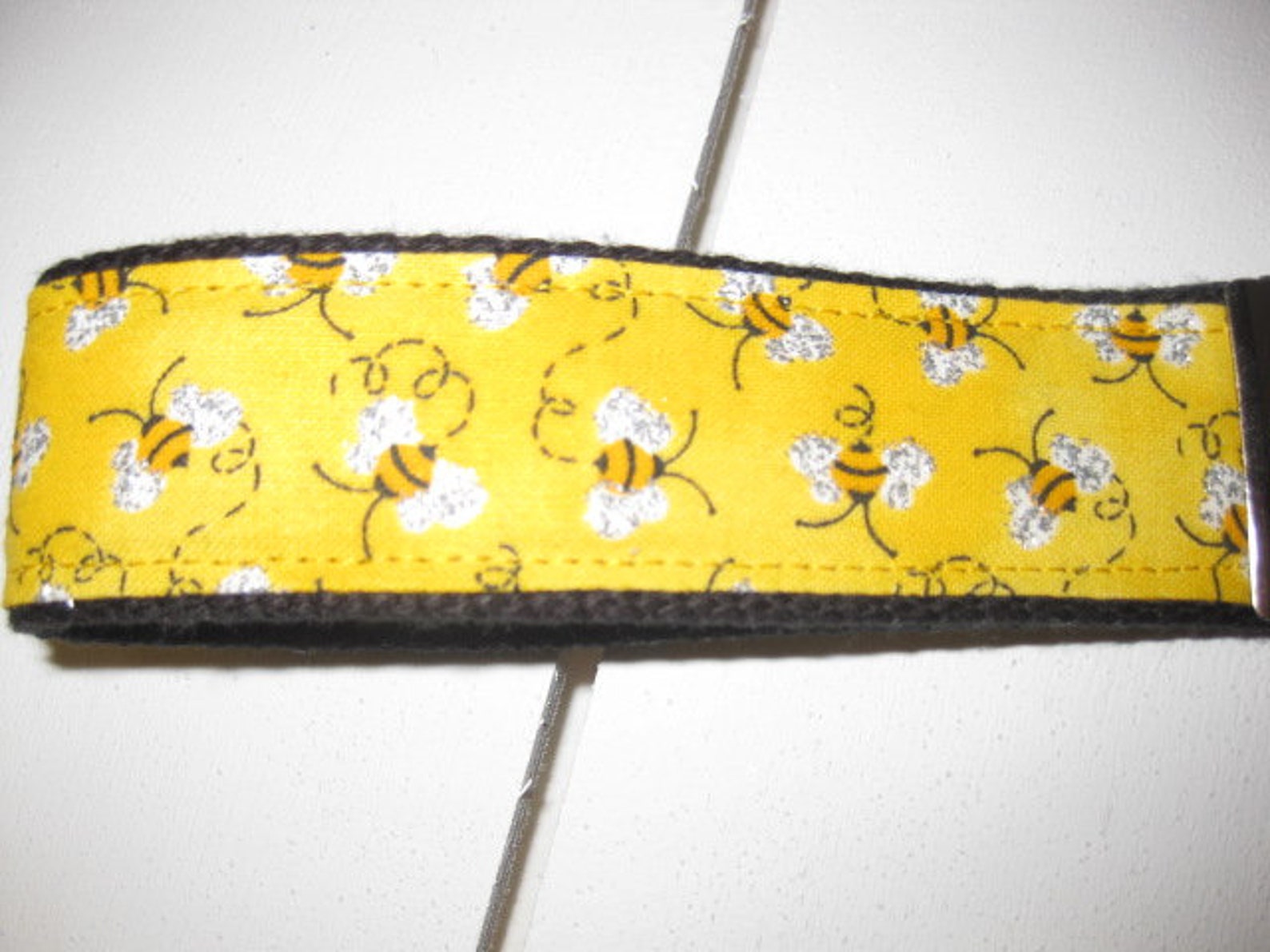 Yellow Black Glitter Bumble Bee Honey Bee Key Fob / Key Chain | Etsy